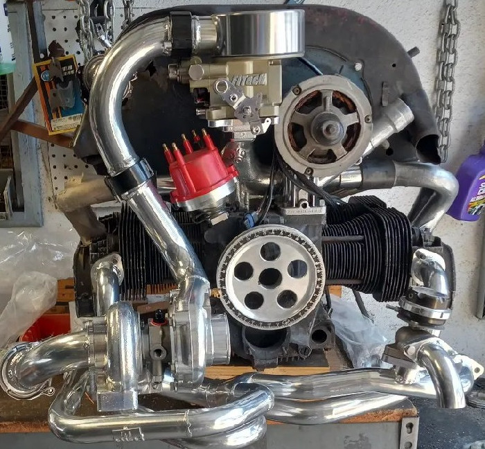 Polished and Black Blow-Throu Turbo system with Fuel Injection and FREE ...